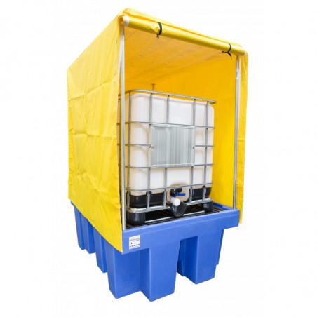 Bac de retention couvert pour cuve 1000l GRV IBC polyéthylène usage ...